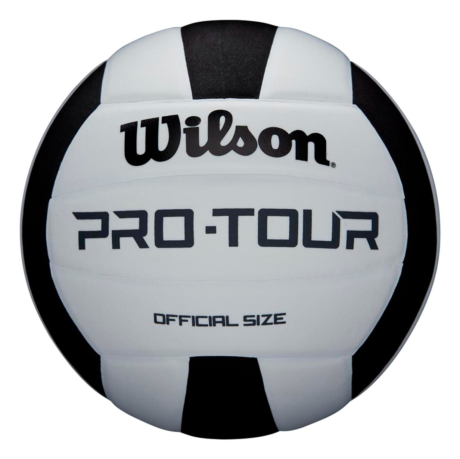Wilson Pro Tour Synthetic Leather Volleyball Official Size Black and White School Specialty
